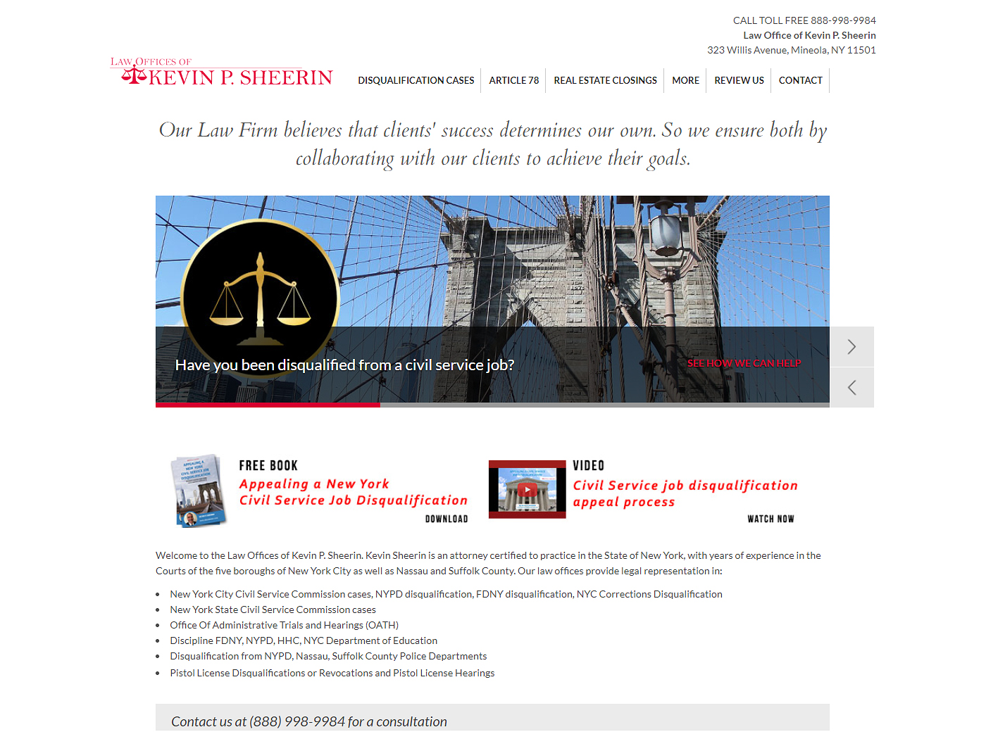 Law Office Wordpress site design by Pixviewer Web Solutions